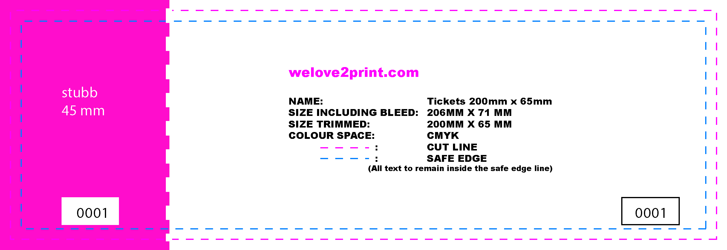 Ticket Size Template HQ Printable Documents